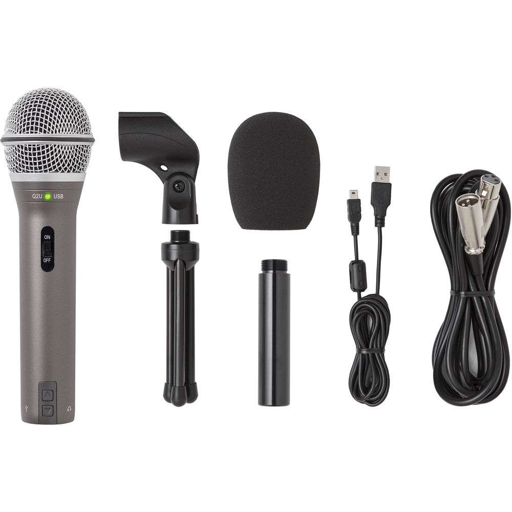 Samson Q2U Dynamic USB/XLR Microphone Recording and Podcasting Kit with ...