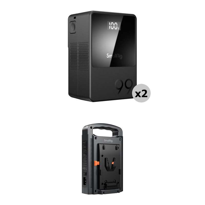 SmallRig VB99 Mini Kit with 2 V-Mount Batteries and Charger (99Wh ...